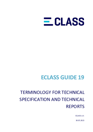 Technical specification - ECLASS Technischer Support