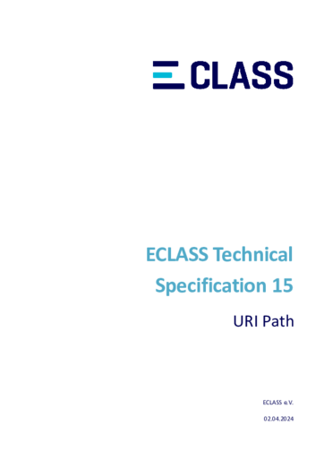 Technical specification - ECLASS Technischer Support